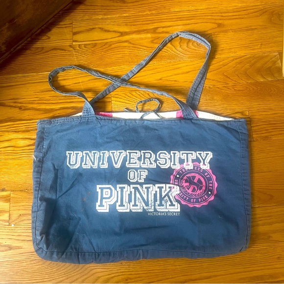 PINK Victoria's Secret | Bags | University Of Pink Blue And Hot Pink ...